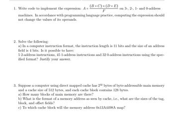 Answered B C D E F Write Code To Implement The Expression A