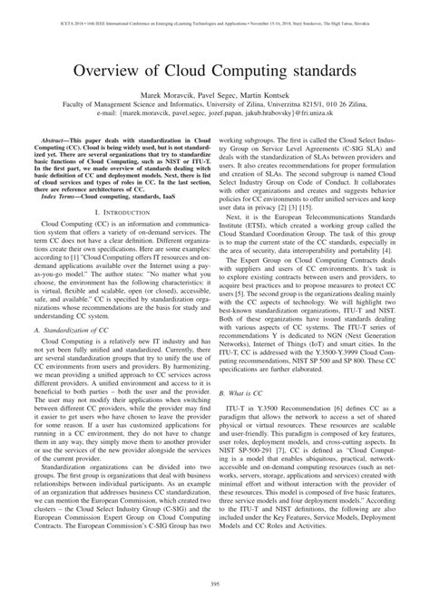 Pdf Overview Of Cloud Computing Standards
