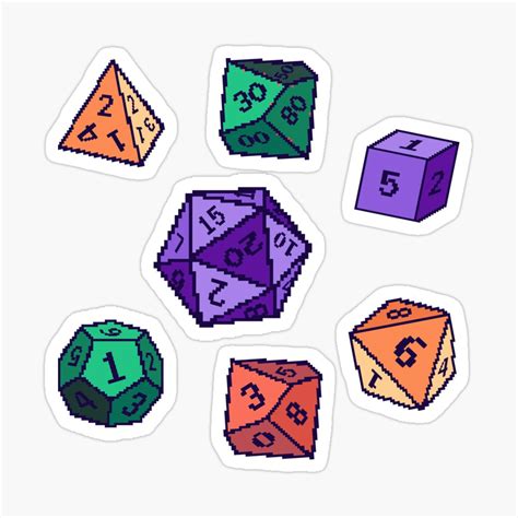 Dandd Pixel Art Polyhedral Dice Set Pattern Pin For Sale By Sunburstrpg