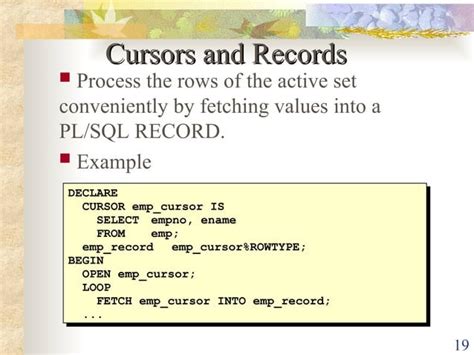 Plsql Stored Procedures And Cursorsppt