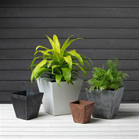 Square Planters Artstone Root And Vessel