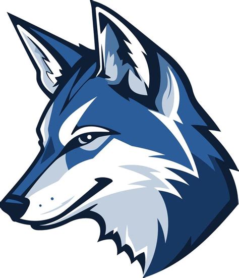 Blue Wolf Mascot Head 49265668 Vector Art At Vecteezy