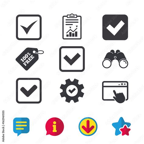 Check Icons Checkbox Confirm Squares Sign Symbols Browser Window