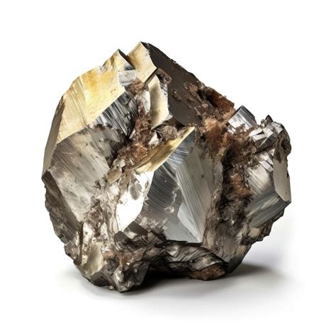 Premium Ai Image Pyrite Gem Crystal Isolated On White Background