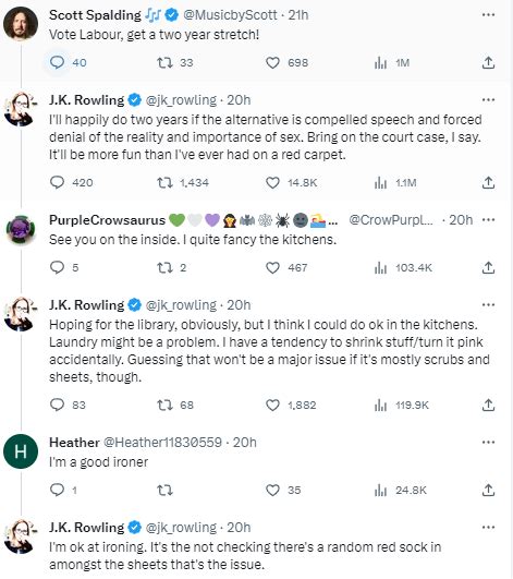 Jk Rowling Says She Would Happily Do Two Years In Jail If A Future