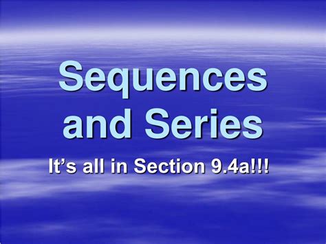 Ppt Sequences And Series Powerpoint Presentation Free Download Id