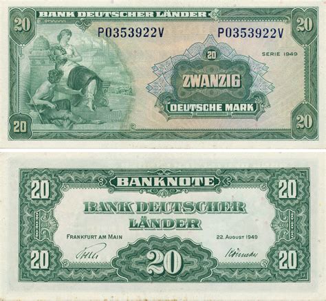 Bank Deutscher Länder 20 Mark MA Shops