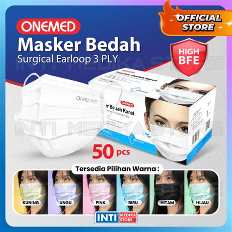 ONEMED Masker Earloop 3 Ply Medis Surgical Mask 3ply One Med