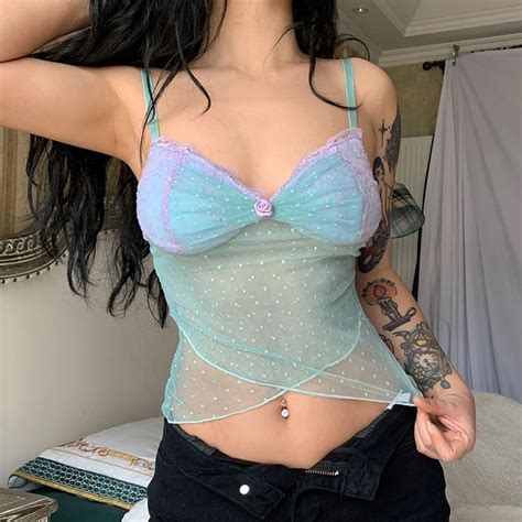 Blue Polka Dot Lace Camisole · Teddyloveeve · Online Store Powered By