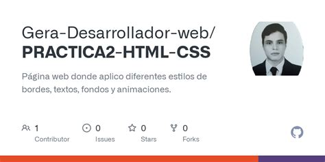 Github Gera Desarrollador Web Practica Html Css P Gina Web Donde Aplico Diferentes Estilos