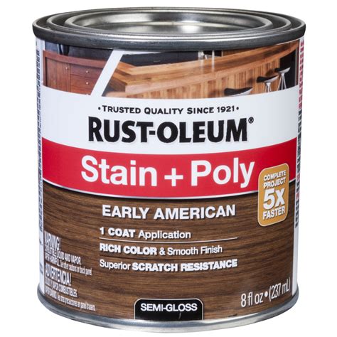 Early American Rust Oleum Stain Polyurethane Semi Gloss 344675 Half Pint