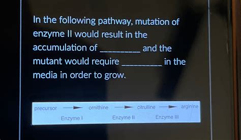 Solved In The Following Pathway Mutation Of Enzyme Ii Would