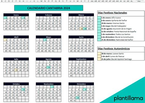 Calendario Laboral Cantabria 2024 Excel 《 Gratis