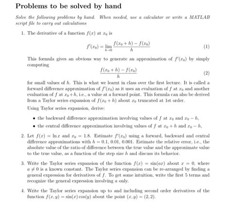 solved problems to be solved by hand solve the following