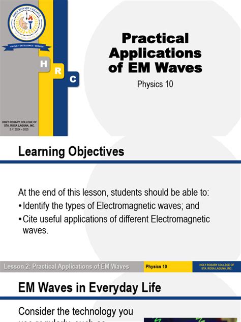 Lesson 2 Practical Applications Of Em Waves Pdf Electromagnetic