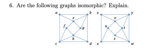 Solved Are The Following Graphs Isomorphic Explain Chegg