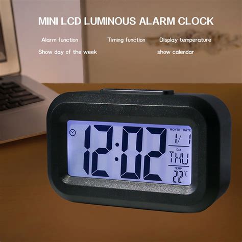 Small Led Digital Snooze Electronic Alarm Clock Backlight Time Calendar
