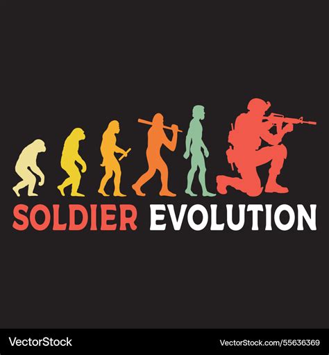 Soldier Evolution T Shirt Design Royalty Free Vector Image