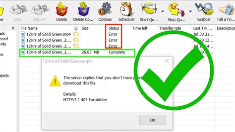 the server replies that you don t have permissions to download this