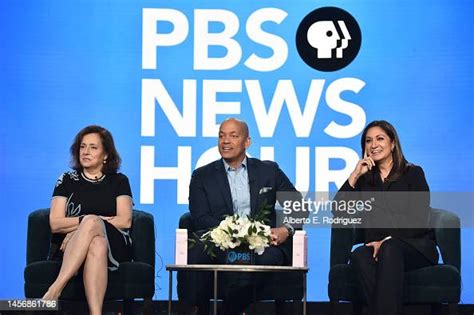 Sara Just Geoff Bennett And Amna Nawaz Attend The Pbs 2023 Tca News