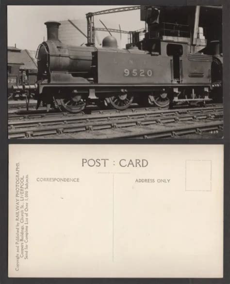 Lner Railroad Train Real Photo Postcard Locomotive 9520 £313