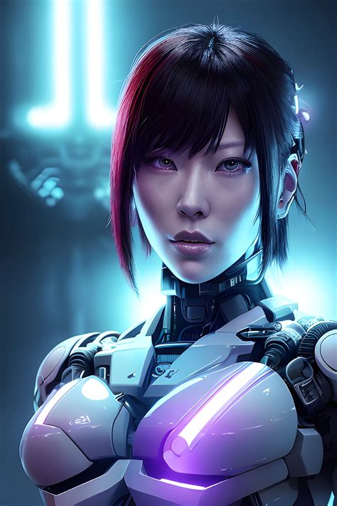 Ghost In The Shell Hyperrealistic Render Details Portrait O