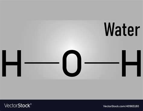 Water H2o Molecule Skeletal Formula Royalty Free Vector