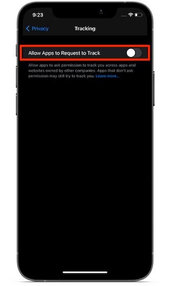 Disable Tracking