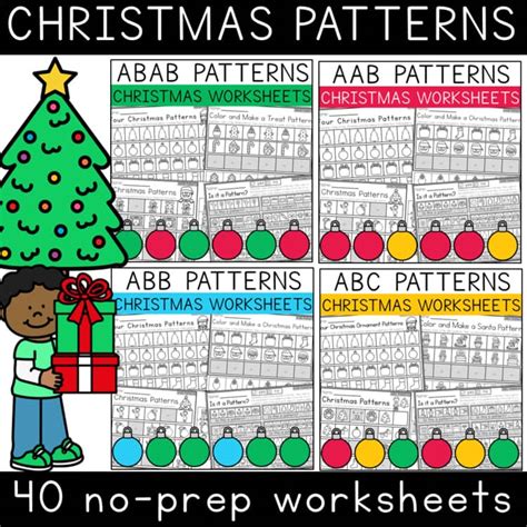 Winter And Christmas Abab Aab Abb Abc Patterns No Prep Worksheets