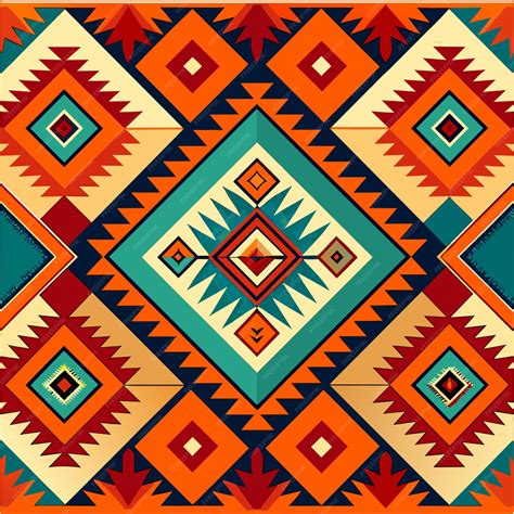 Seamless Navajo And Aztec Mexican Native Tribal Fabric Pattern