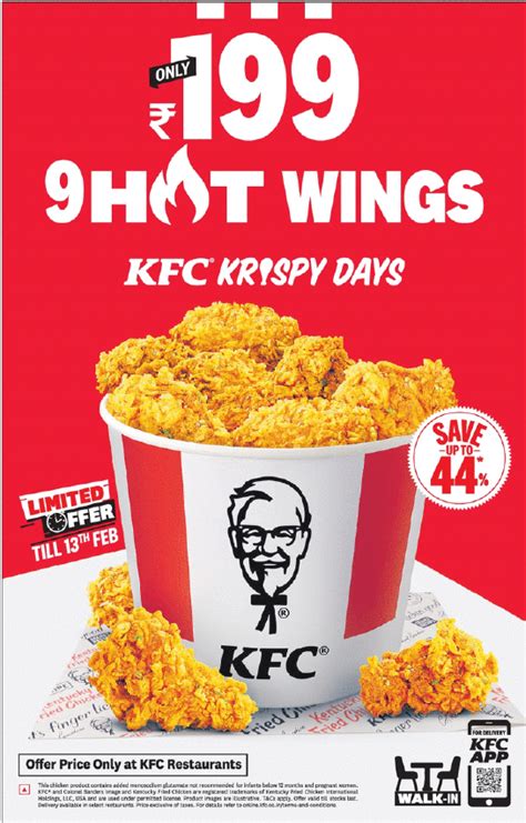 Kfc Krispy Days 9 Hot Wings Limited Offer Till 13th Feb Ad Advert Gallery
