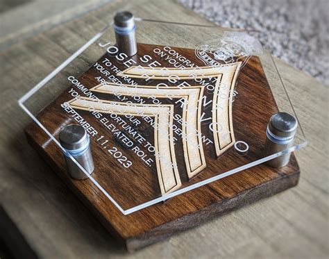 Commemorative Acrylic Engraved Wood Plaque Promotional T Police