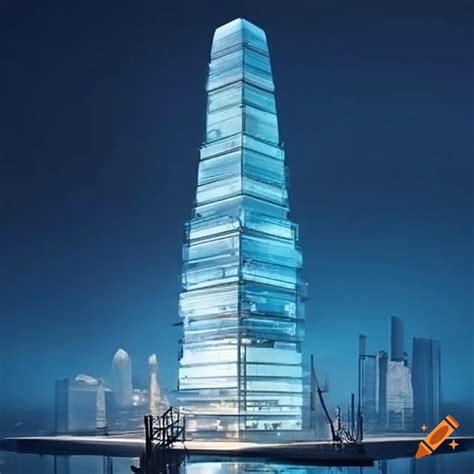 Image Of A Futuristic Glass Tower In The City On Craiyon