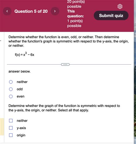 solved determine whether the function is even odd or