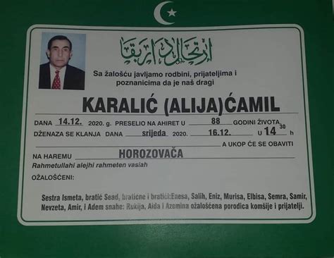 Preminuo Karalić Ćamil