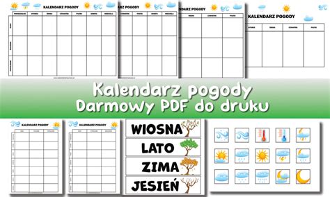 Kalendarz Pogodowy Do Druku Darmowe PDF Do Obserwacji Pogody
