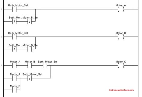 Ladder Logic Example Of Two Motors Interlinked With Another Motor