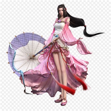 天涯明月刀粉衣持伞少女png图片素材下载图片编号9348762 Png素材网
