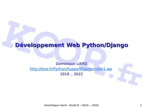 Développement Web Pythondjango Développement Web Pythondjango