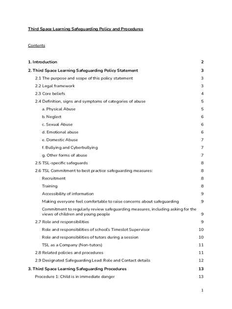 Fillable Online Example Safeguarding Policy Statement Fax Email Print