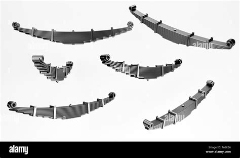 3d Rendering Leaf Spring Suspension Of Pick Up Car Truck Spare Parts