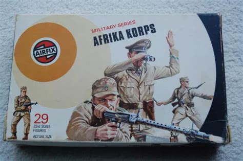 Original Vintage Airfix Afrika Korps 132 Scale Soldiers Rare 1970s