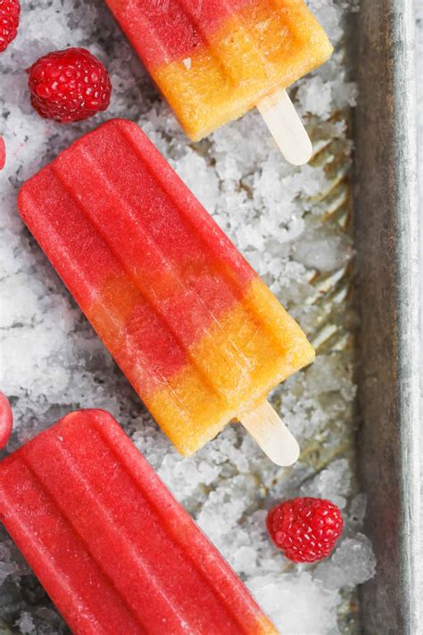 Sunset Orange Raspberry Popsicles Delish Knowledge