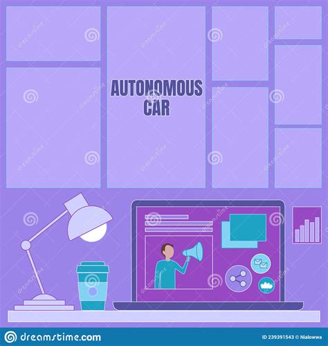 Text Sign Showing Autonomous Car Business Approach Vehicle That Can Guide Itself Without Human