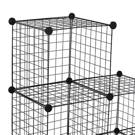 Homcom Diy 6 Cube Metal Wire Rack Interlocking Storage Cabinet