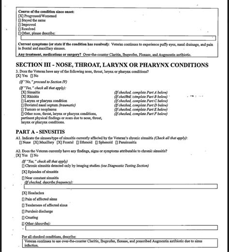 Sinusitis With Headaches Dbq R Veteransbenefits