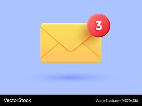 Modern 3d Of E Mail Notification Concept Vector Image