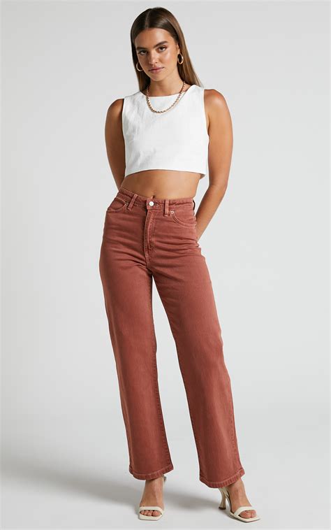 Riders By Lee Hi Wide Leg Jean In Brandy Showpo Usa