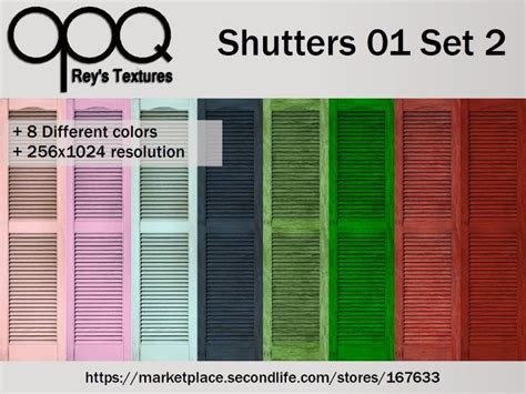 Second Life Marketplace Reys Shutters 01 Set 2 Louvered Window
