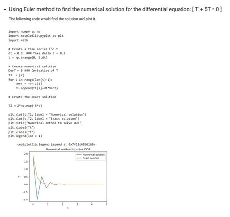 Rizwan Karim On Linkedin Solving Ordinary Differential Equation With Python